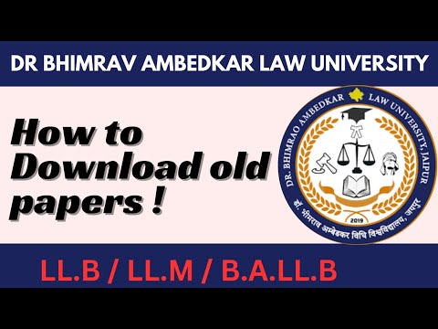 How To Download Old Papers Of Llb | Dr Bhimrao Ambedkar Law University ...