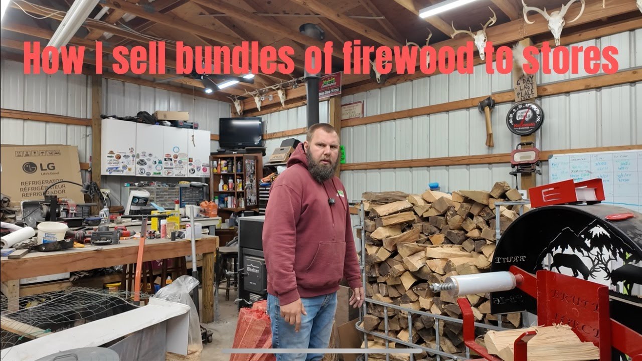 How I make and sell Firewood bundles for a farm store - YouTube