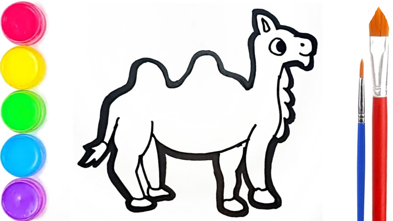 Cara menggambar dan mewarnai unta untuk anak-anak dan balita - YouTube