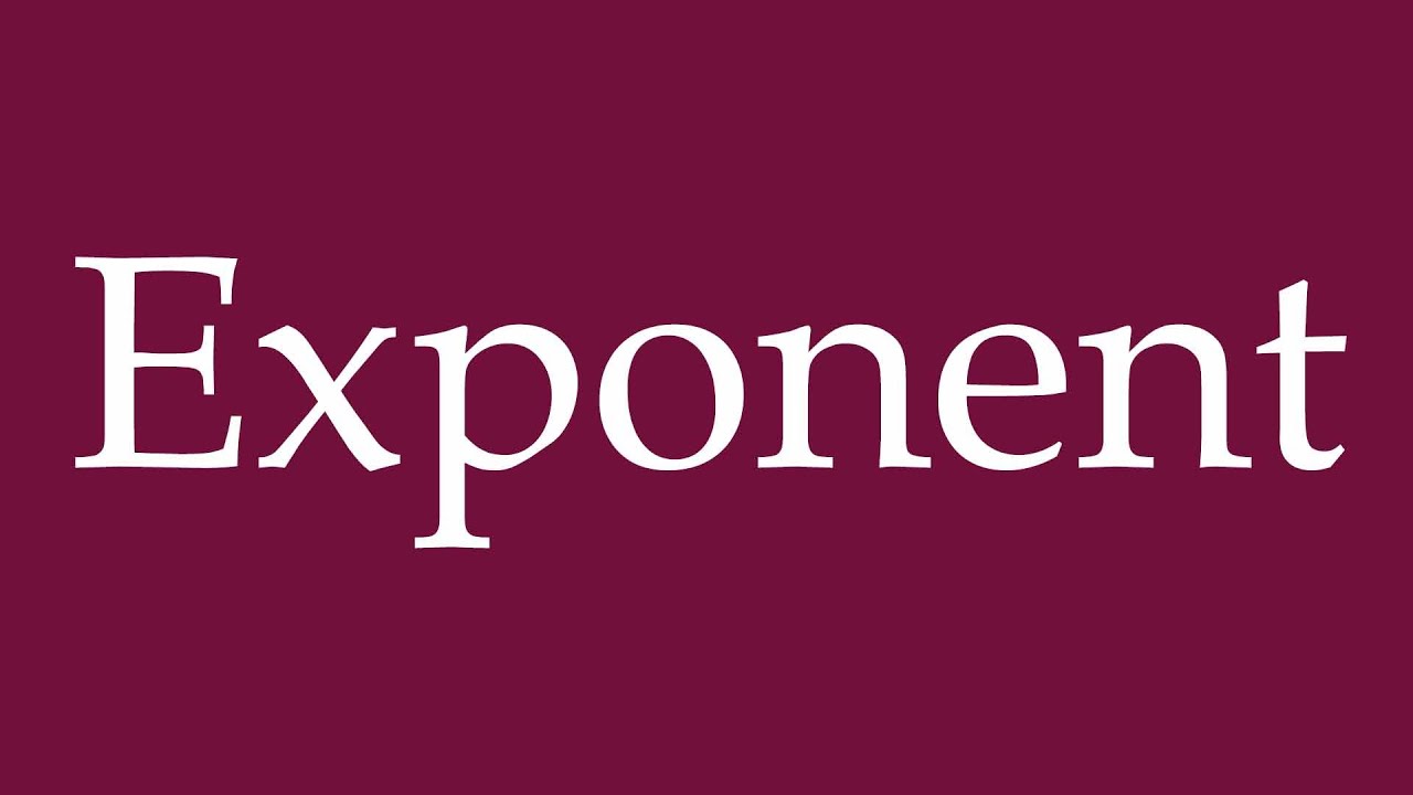How to Pronounce ''Exponent'' Correctly in German - YouTube