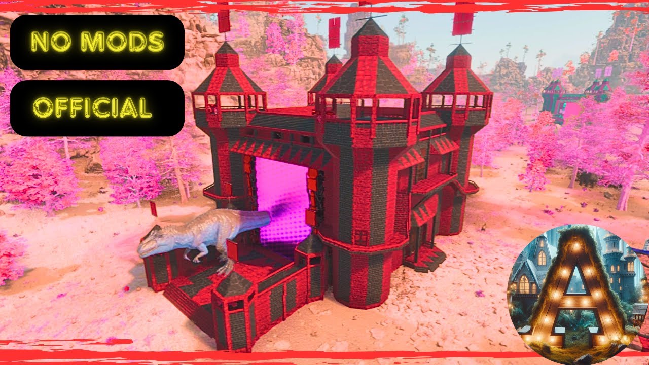 ASA The BEST new castle build to breed dinos! (Speedbuild) (Showcase) # ...