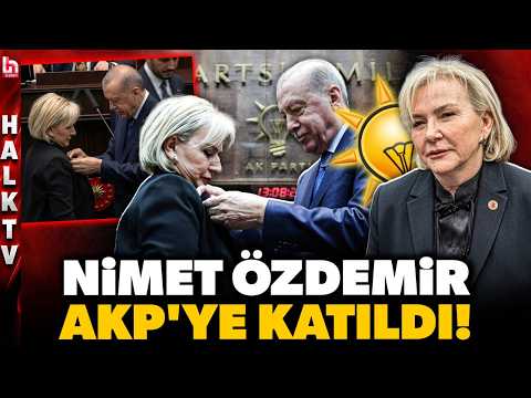 CHP'den istifa eden Nimet Özdemir AKP'ye katıldı! Rozetini Erdoğan taktı! İki yılda üçüncü partisi..