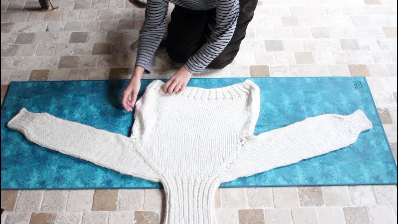 Je teste "bloquer un pull tricoté" Marion Blush - YouTube