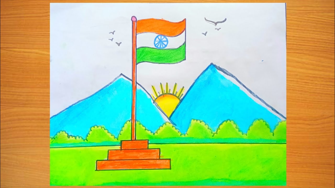 How to independence day drawing | Independence day drawing easy steps ...
