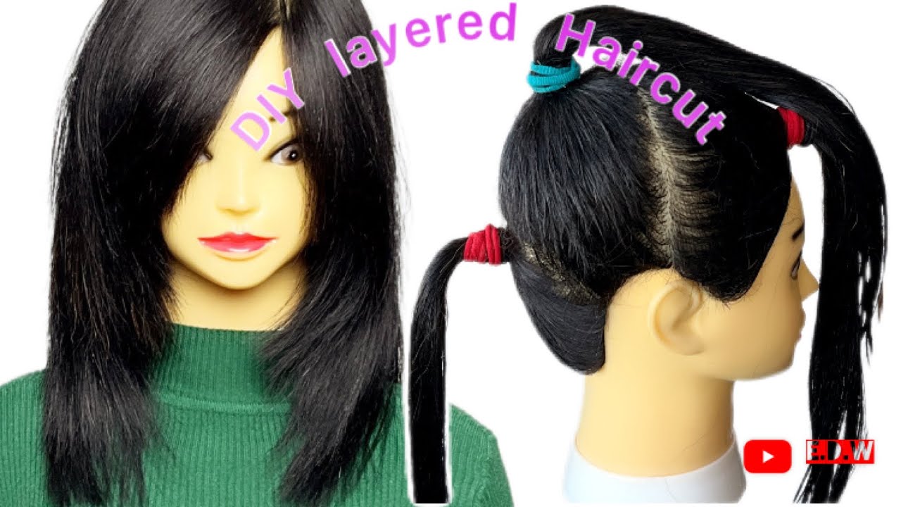 DIY ️LONG LAYERED Haircut 👌Point- Cutting Layers TUTORIAL - YouTube