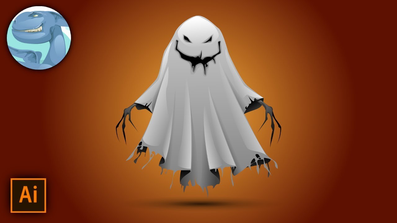 Ghost character. Vector drawing with Adobe Illustrator. - YouTube