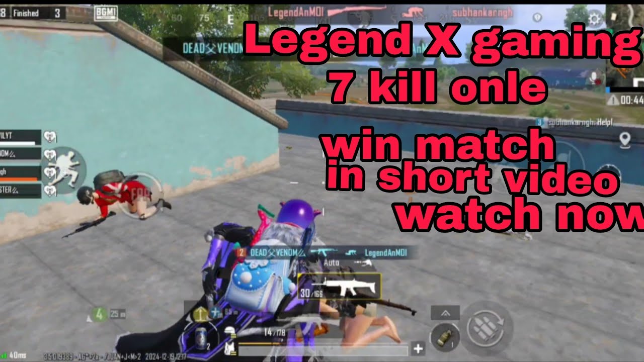 Legend X gaming!! 7 kill and erangle map!!short video!! Pager nam ...