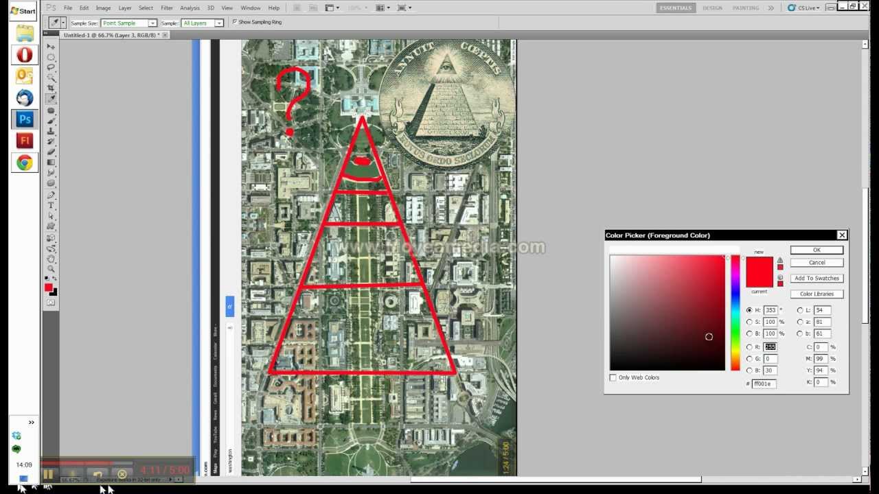 Google maps shows Washington and evil eye, Illuminati/Occult symbolism ...
