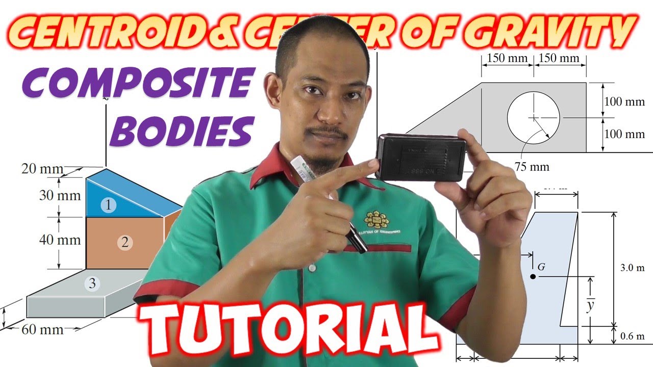 Statics Tutorial - Ch. 9: Centroid, Center of Mass, Center of Gravity - Composite Bodies - YouTube