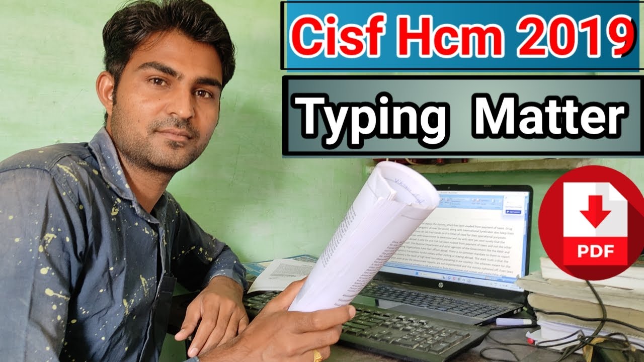 Cisf Hcm Typing Matter pdf || Offline Typing Content pdf for Cisf hcm ...