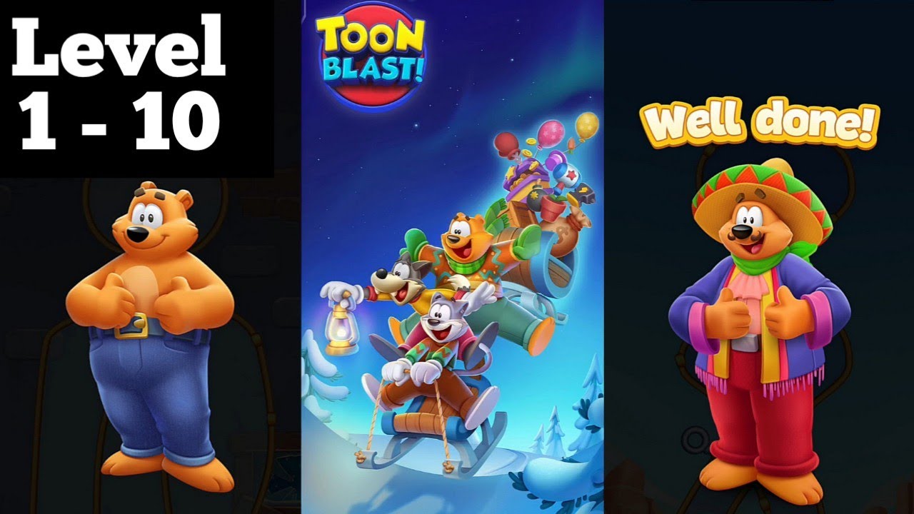 Toon Blast | Level 1 - 10 | Toon Blast Gameplay FHD - YouTube