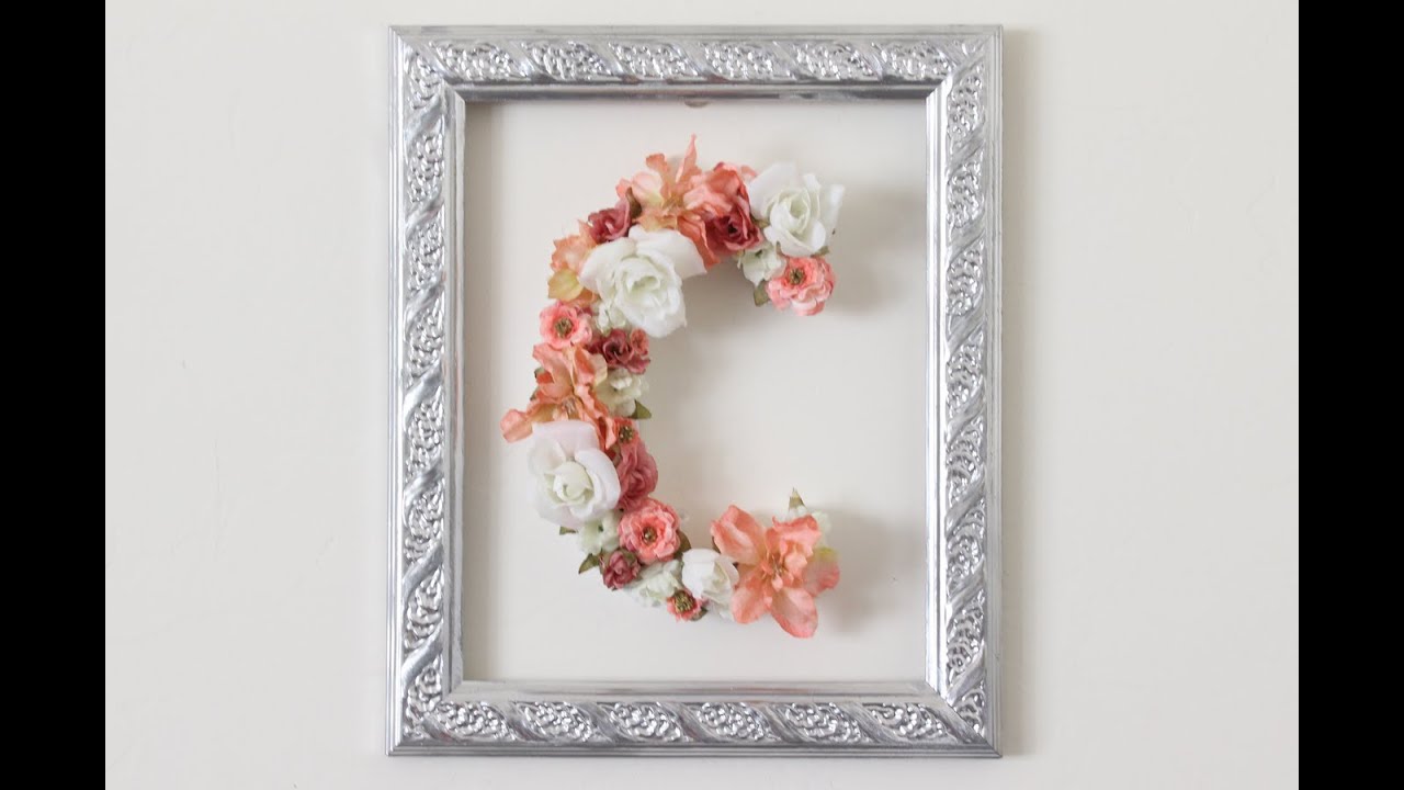 DIY Floral Block Letter - YouTube