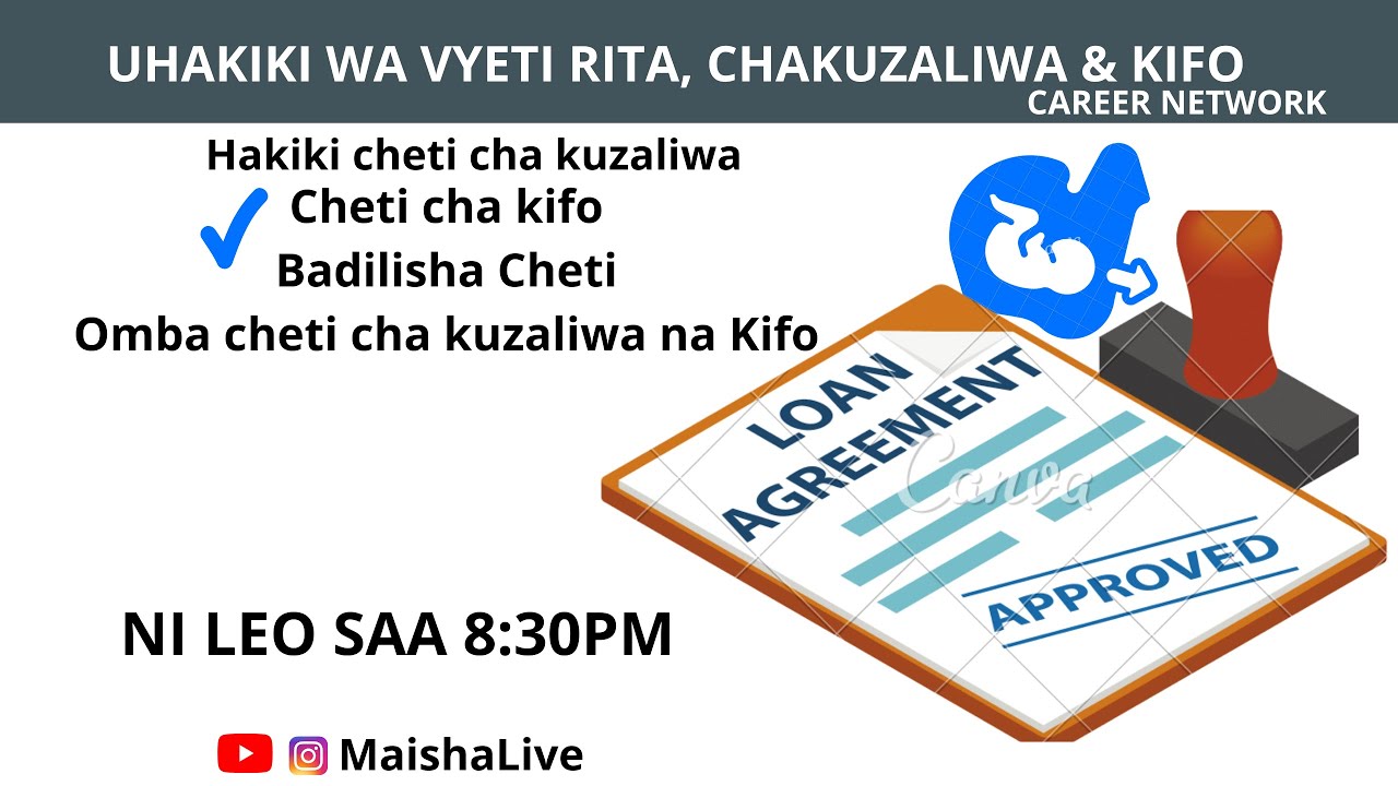 HAKIKI CHETI RITA UKIWA NYUMBANI/CHETI CHA KUZALIWA&KIFO/OMBA CHETI ...