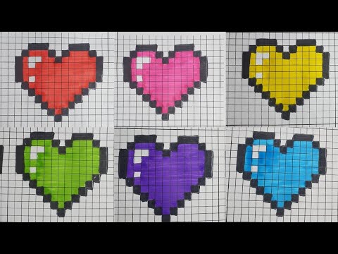 How to Draw Heart Pixel Art | Easy Pixel Art Tutorial Step By Step ...