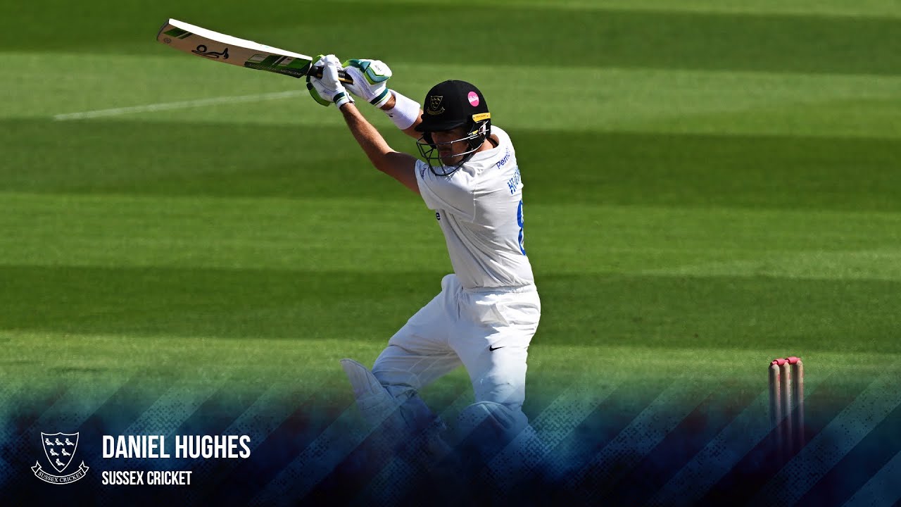 Daniel Hughes delighted after scring first Sussex century - YouTube