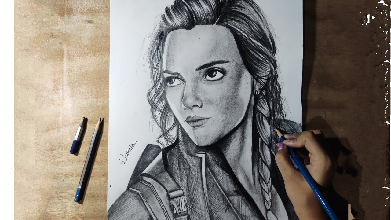 Drawing : Black widow -Natasha Romanoff. ( Scarlett Johansson ...