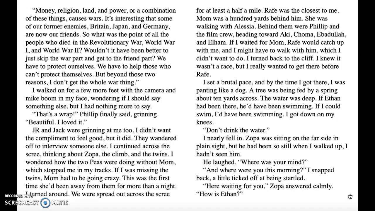 The Edge by Roland Smith, Chapter 10 pt 2 (Peace) - YouTube