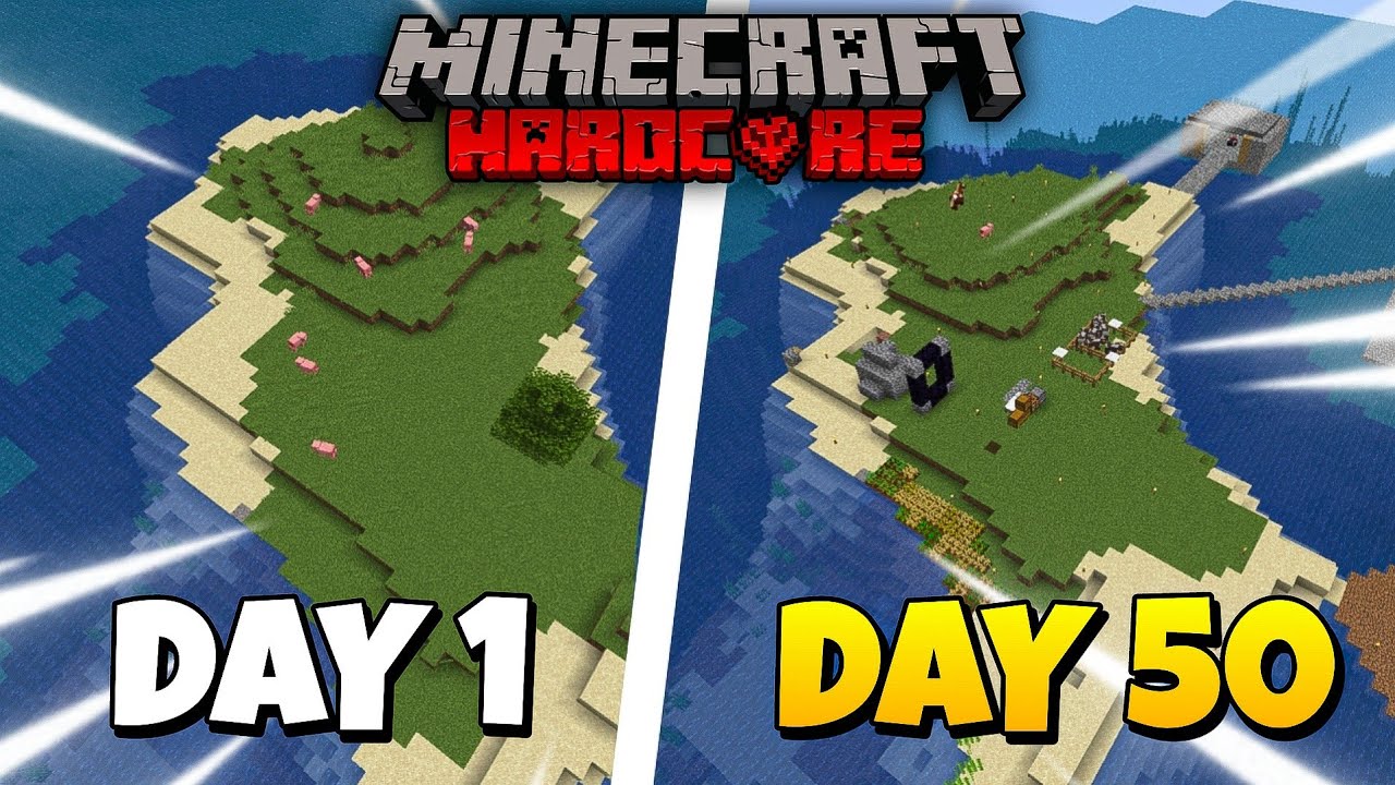 Surviving 50 Days On An Island In Minecraft Hardcore Mode! - YouTube