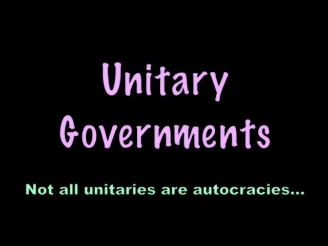 Unitary Government Sentence Examples
