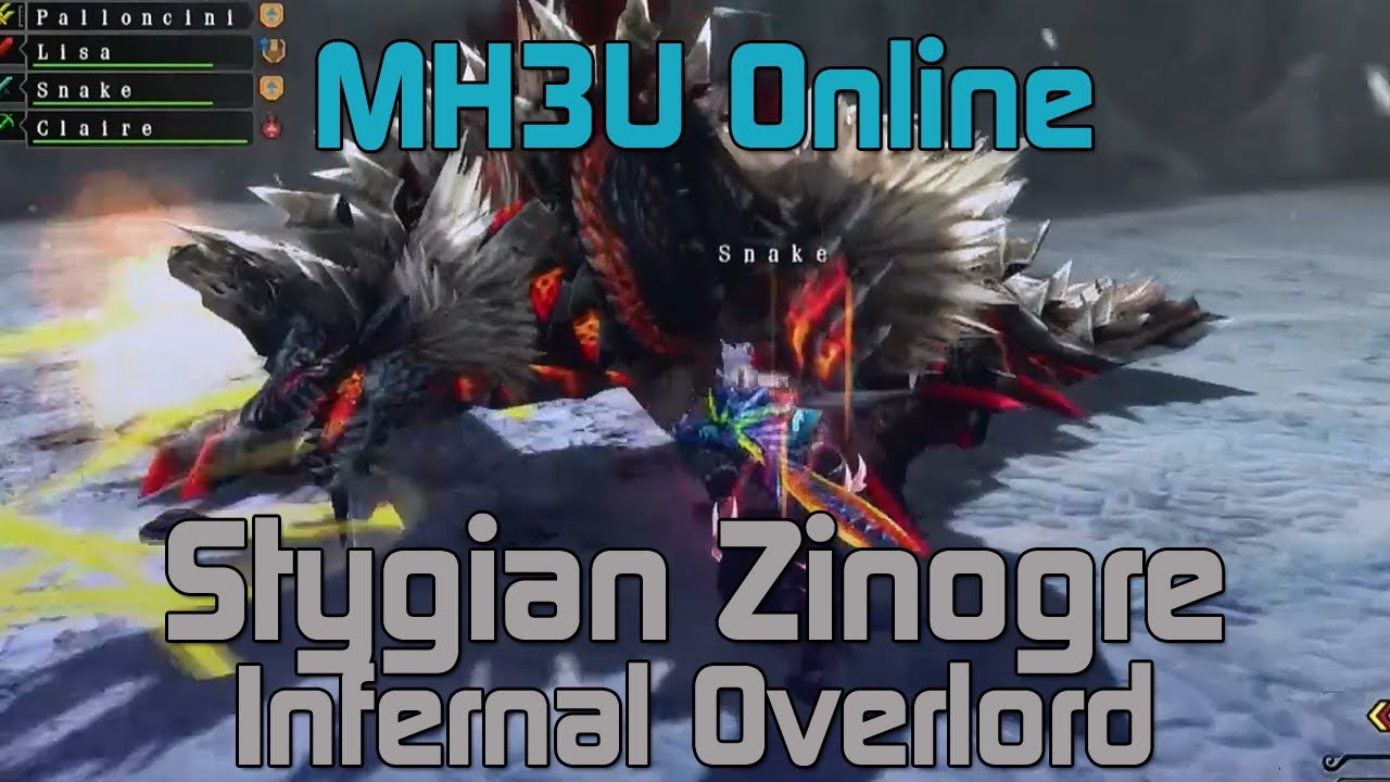 [MH3U] Monster Hunter 3 Ultimate Online - HR7 Infernal Overlord - Stygian Zinogre - YouTube