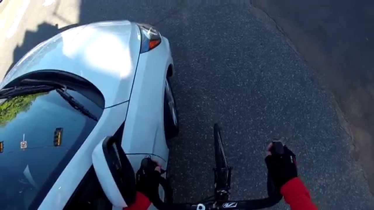 Cyclist vs Car. Car right turn and CRASH - YouTube