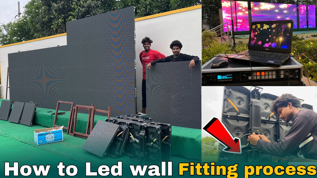 Led wall fitting process l led screen setup led wall setting telugu l ...