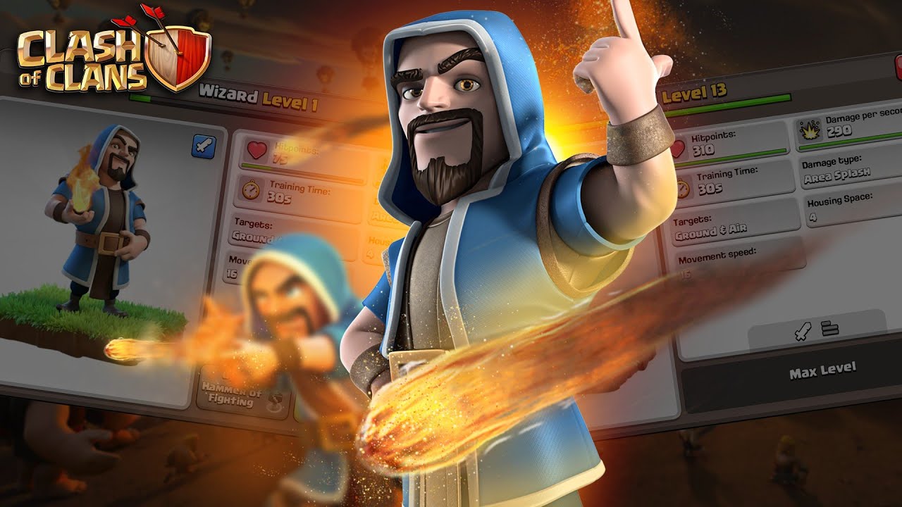 Wizard Troop: Levels 1 to Max | Clash of Clans - YouTube