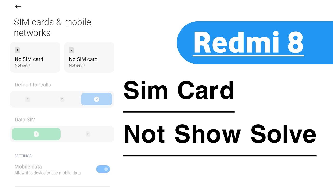 Redmi 8 Sim Card Not Showing Problem Solve | Sim Card Kaise Show Kare ...