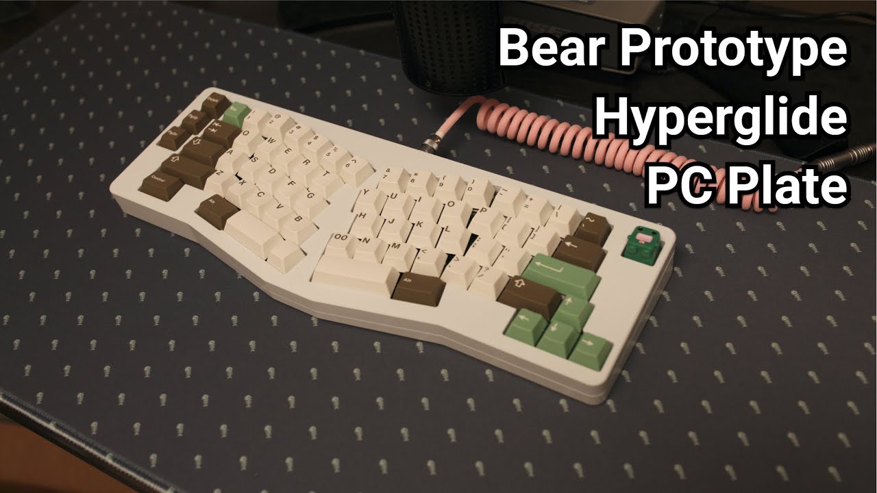 Bear 65% Ergo Prototype w/ Hyperglide MX Black Typing Sound - YouTube