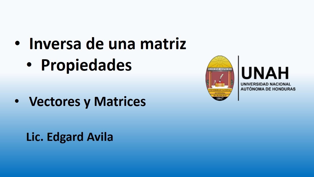 Propiedades de matriz inversa - YouTube