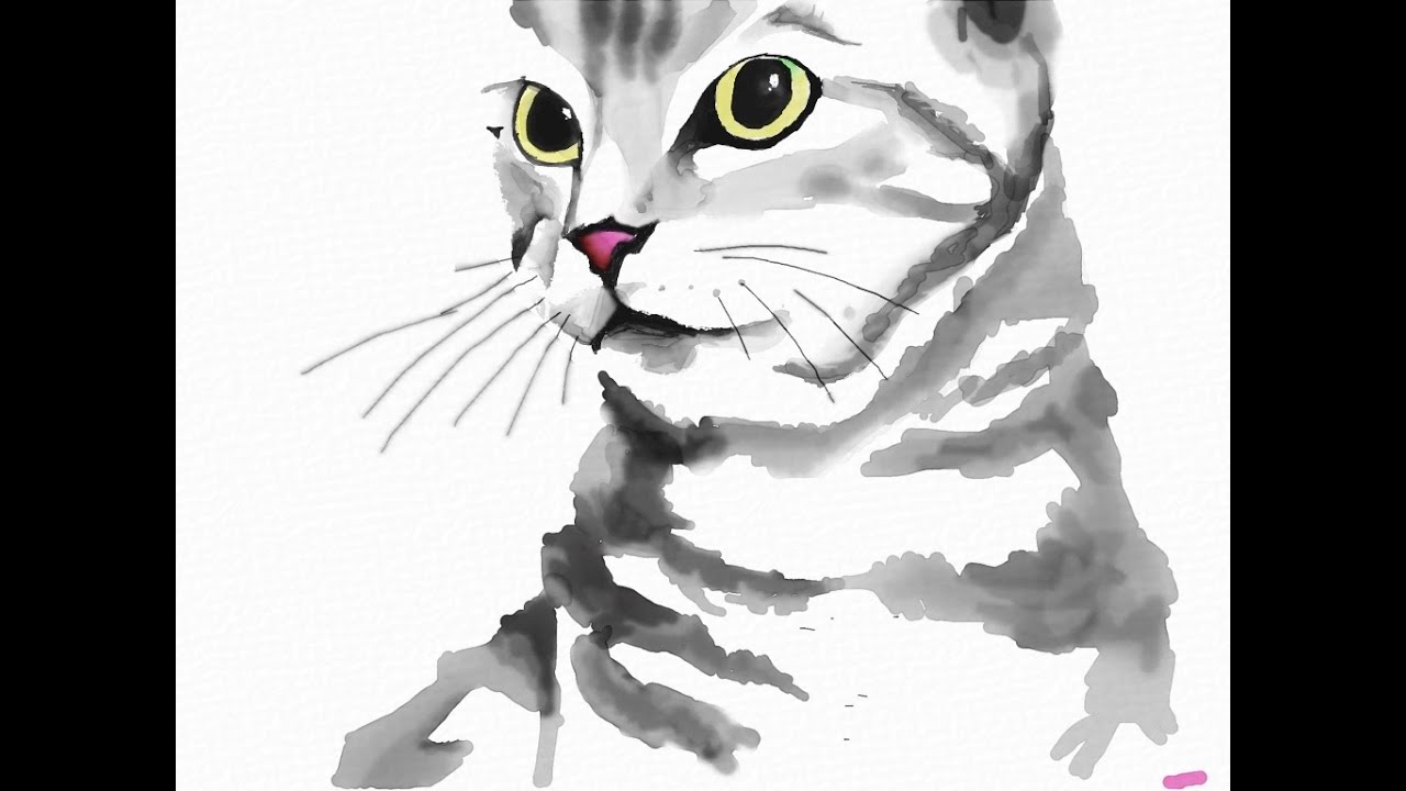 Painting a Cat in Auryn Ink - YouTube