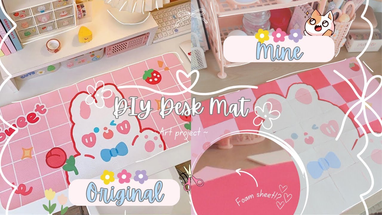 DIY Kawaii Desk Mat! 🎀 | Art Project ☁️ |Foam Sheet Crafts # ...