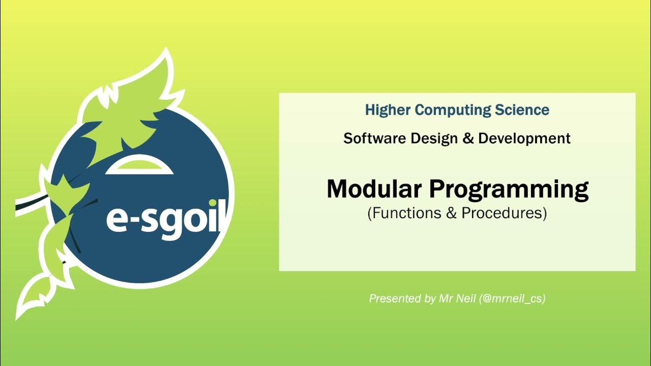 eSgoil: HCS: Software - Modular Programming - YouTube