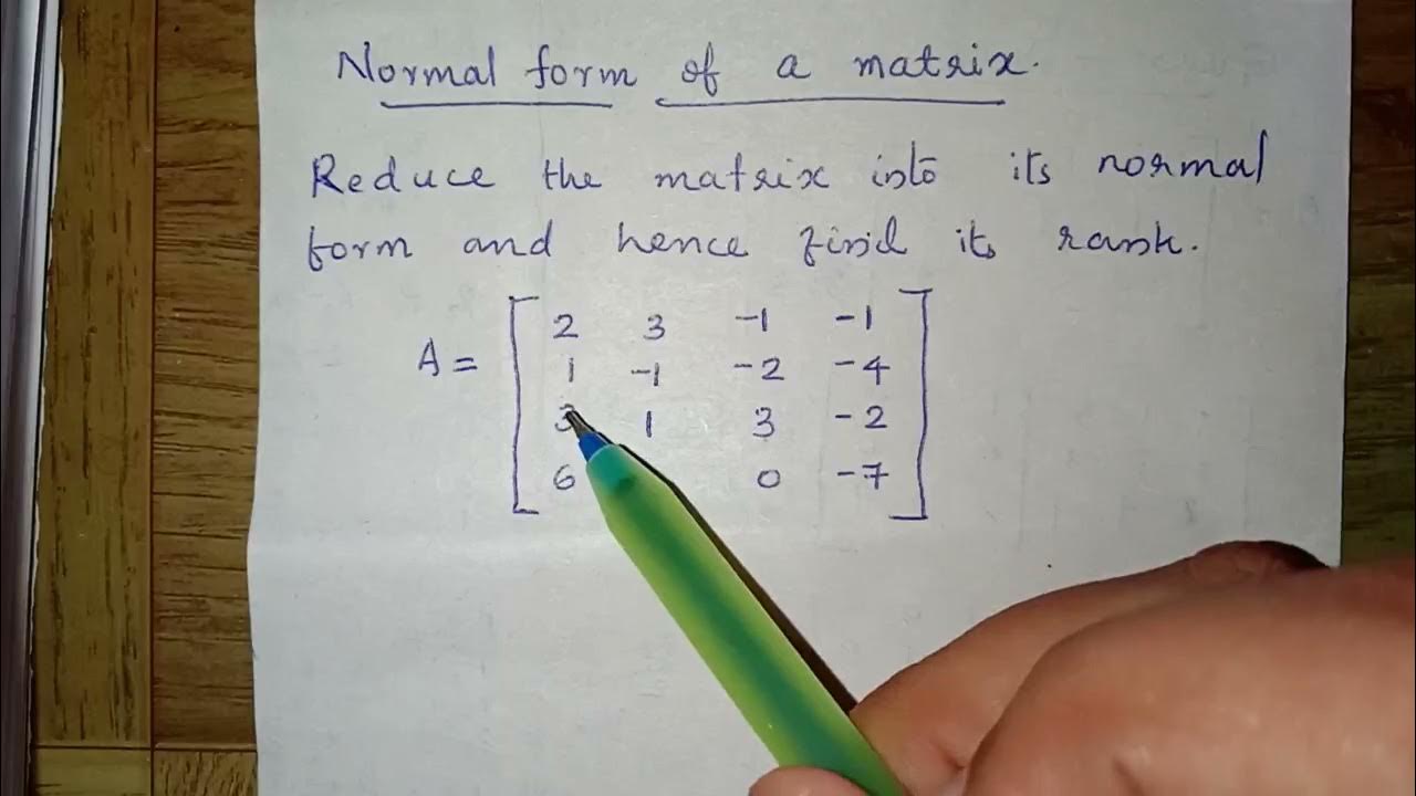 Normal form of a matrix - YouTube