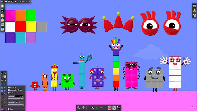 Algodoo Numberblocks