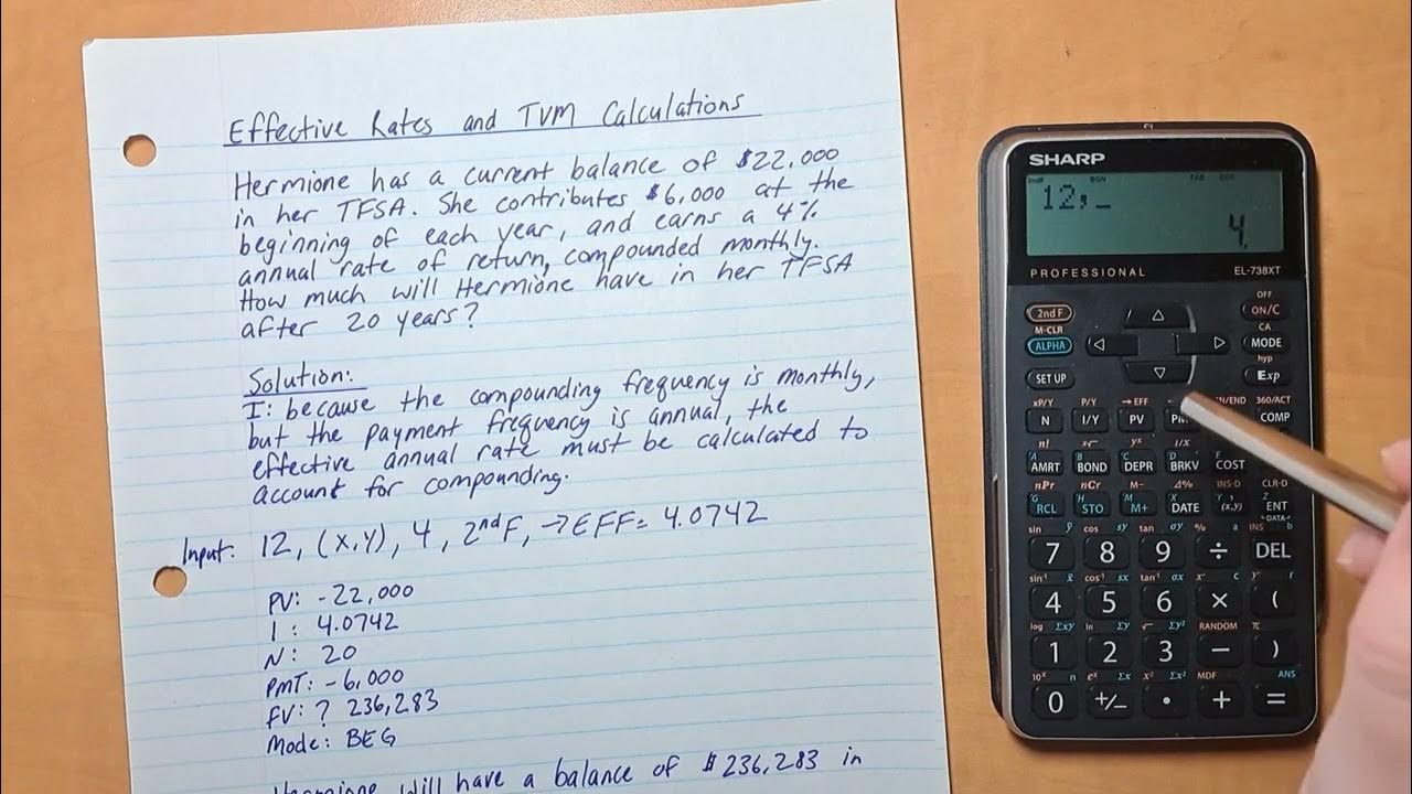 Using Effective Rates In TVM Calculations // SHARP EL-738XT Financial ...