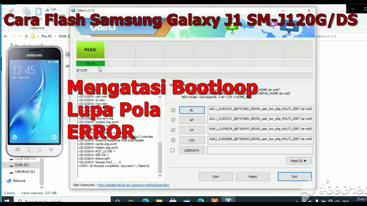 Cara Flash Samsung J1 SM-J120G/DS - YouTube
