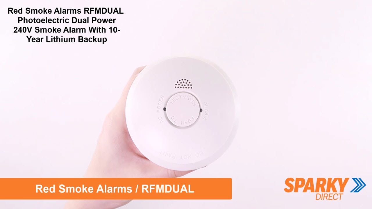 Red Smoke Alarms RFMDUAL | Photoelectric Dual Power 240V Smoke Alarm ...