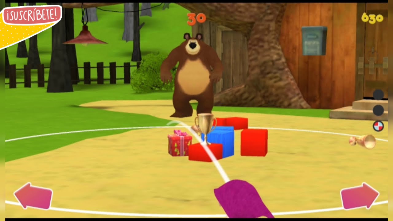 Masha y el Oso Aventura juegos para niños Divertido lanza pelotas ...