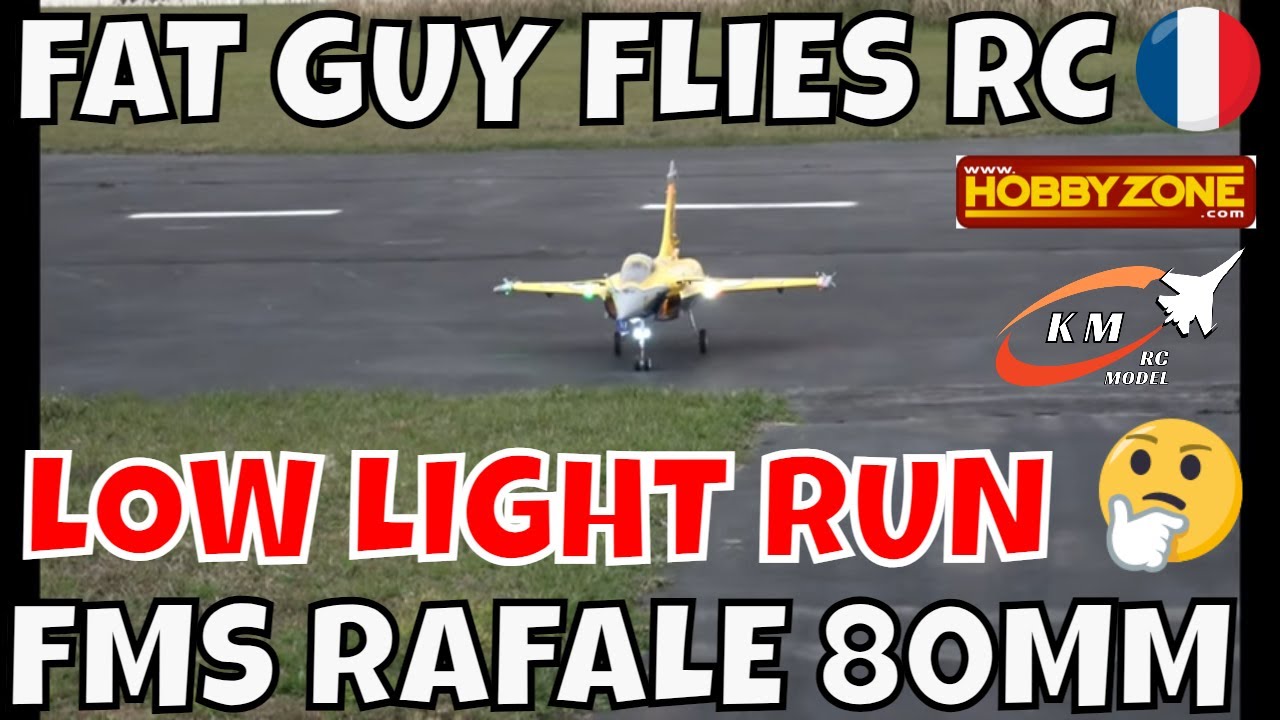 FMS RAFALE 80MM LOW LIGHT FLIGHT by Fat Guy Flies RC - YouTube