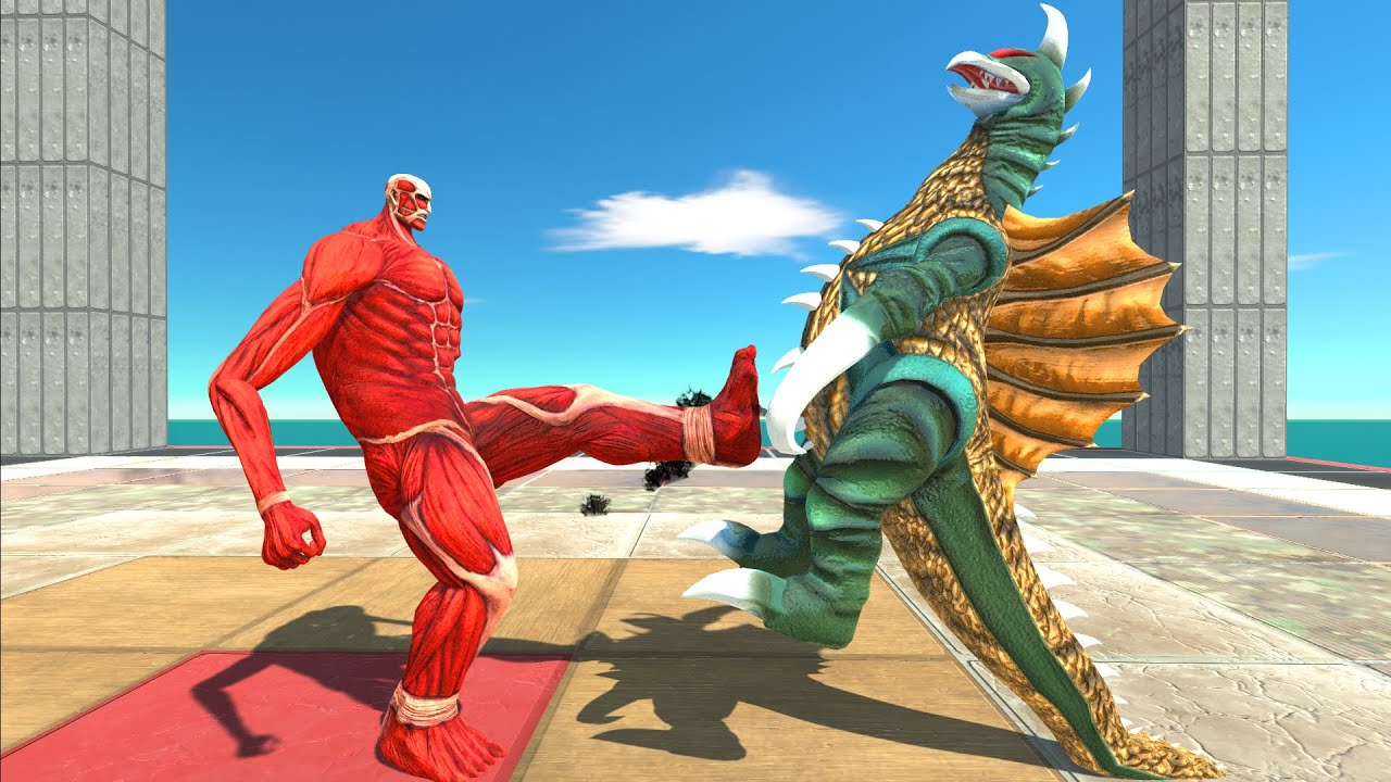 Colossal Titan Fight Gigan - ARBS - YouTube