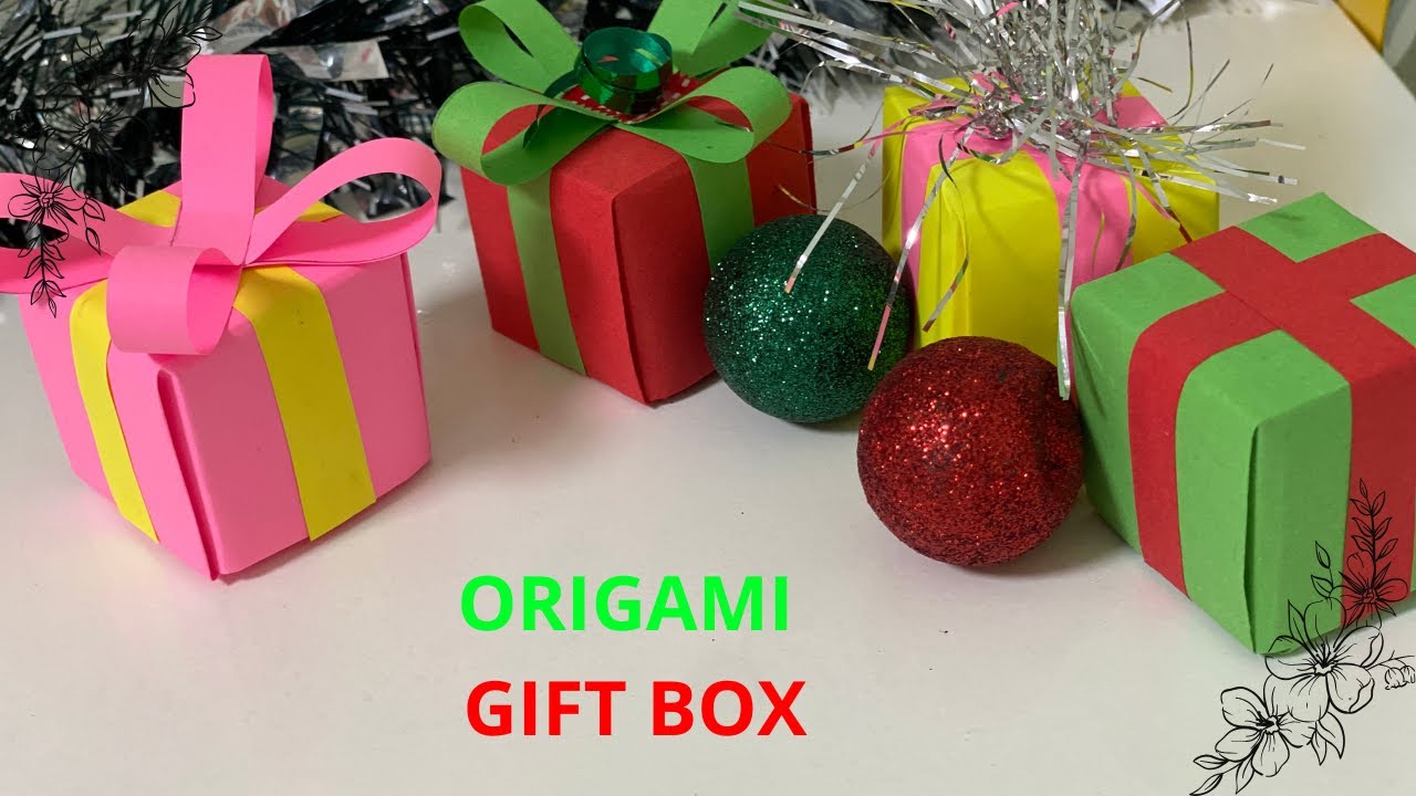 ORIGAMI BOX - CHRISTMAS PAPER GIFT BOX | linda origami - YouTube