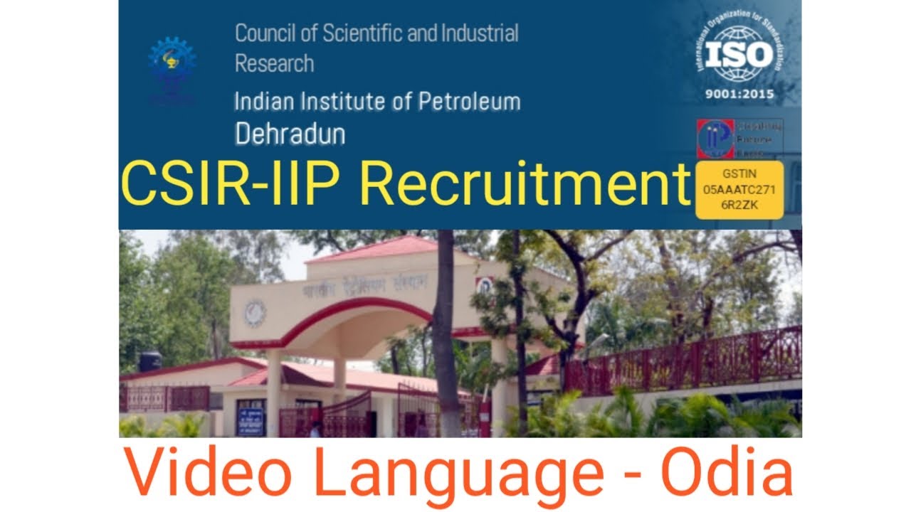 CSIR IIP Indian Institute of Petroleum Recruitment job vacancy odisha ...