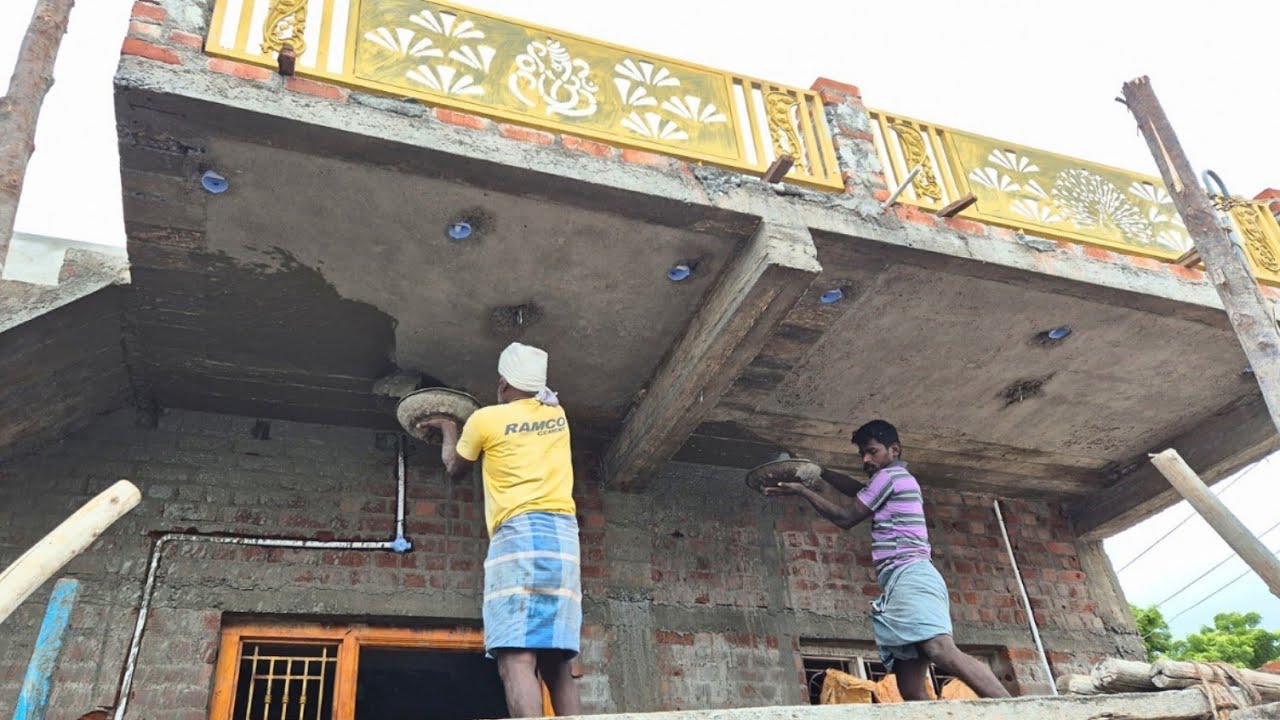 Technical Plastering_Front Roof Slab Ceiling Plastering Accurate with ...