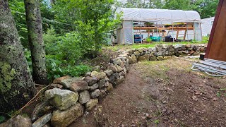 Dry stack stone wall finished!!!