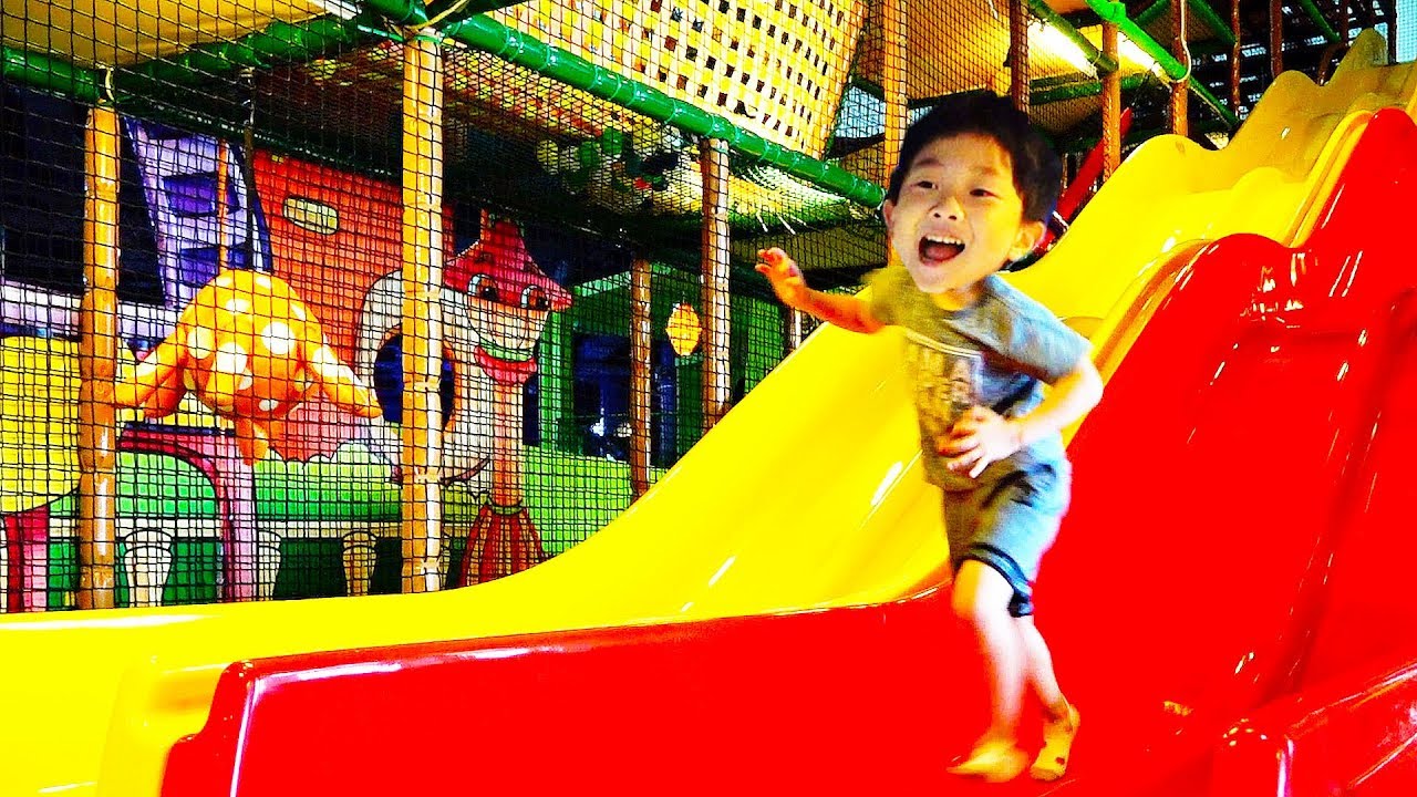 Kids Indoor Playground Slides Play Learn Colors with Balls Family Fun ...