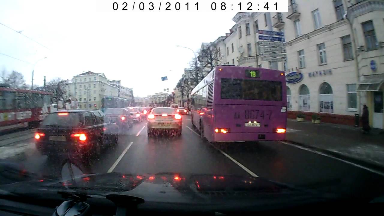 02/03/2011 Belarus Minsk prospekt Nezavisimosti. Car Video Recorder ...