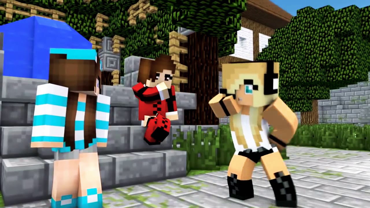 Minecraft animação meninas lutando e dançando (Girls Power) - YouTube