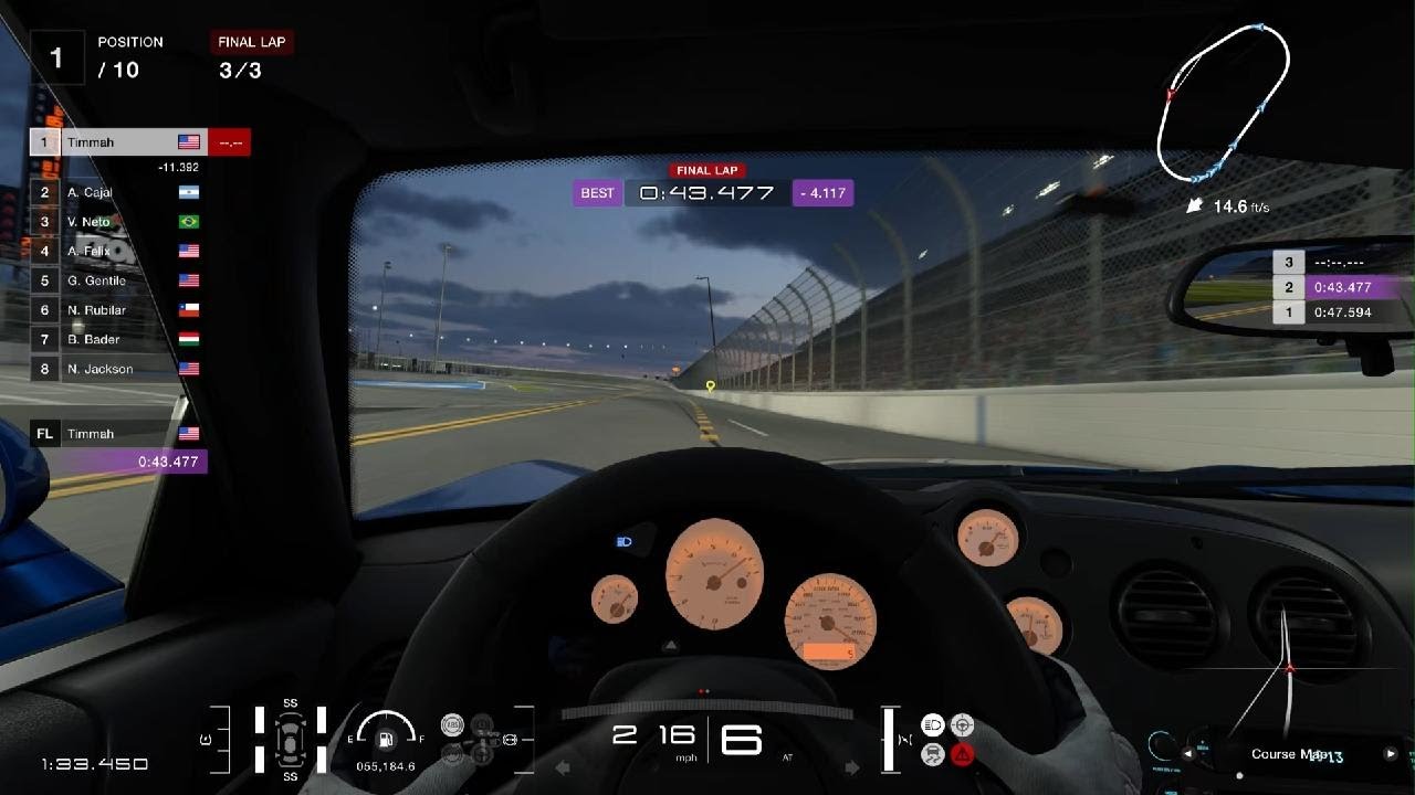 Gran Turismo 7 Almost 220 MPH at Daytona - YouTube