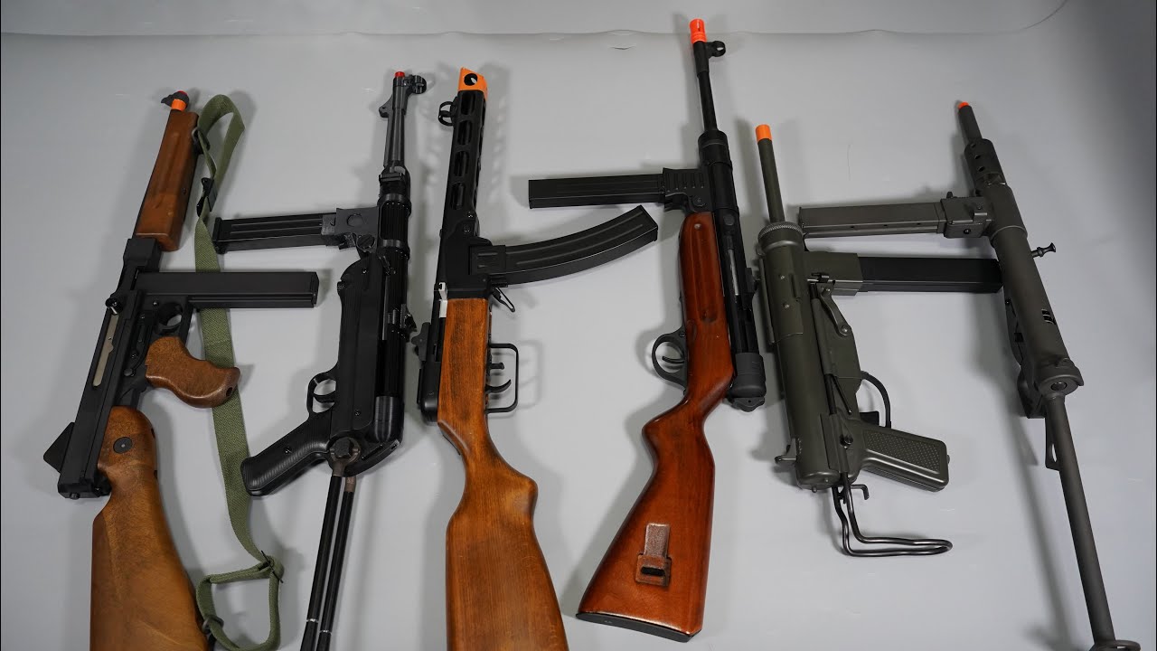 WW2 SMG Blow Back Airsoft Toy Gun - Shell ejecting MP40 - M1 Thompson ...